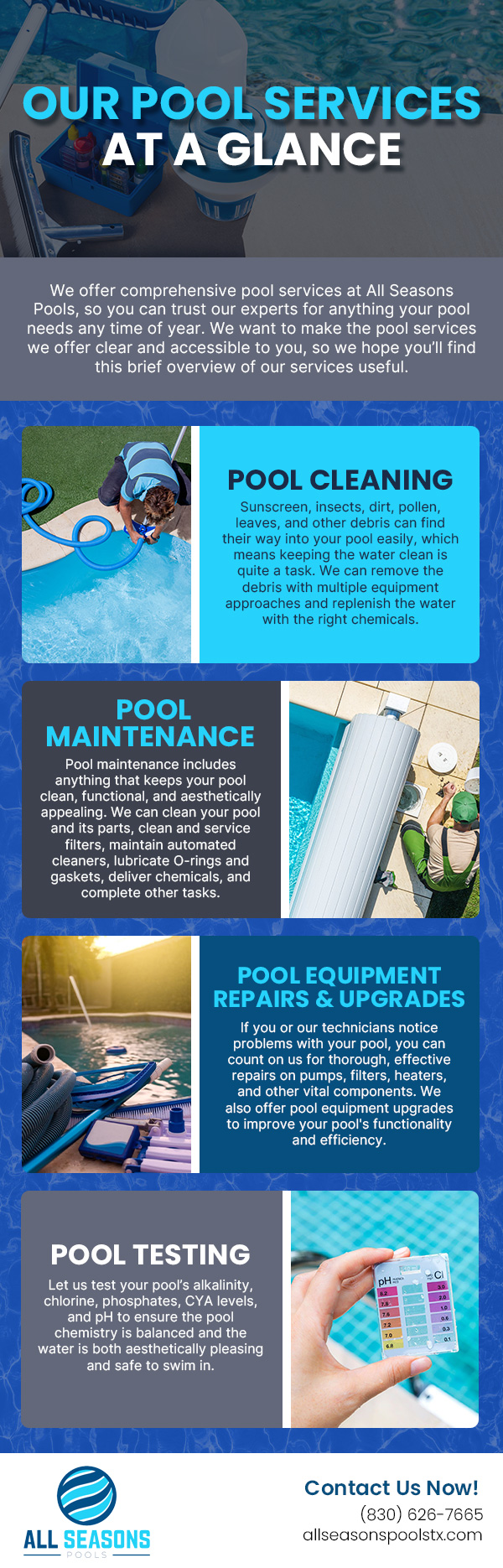 Our Pool Services at a Glance [infographic] | All Seasons Pools